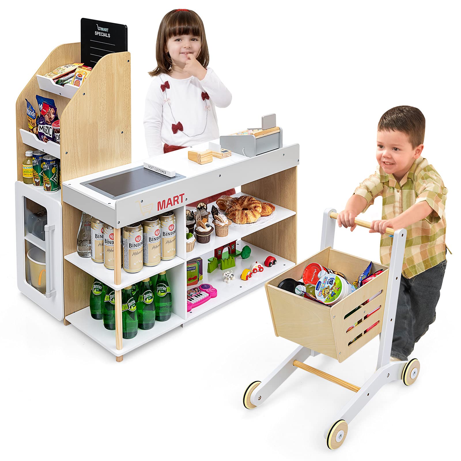 Mua Costzon Grocery Store Pretend Play, Wooden Play Store, Toddler ...