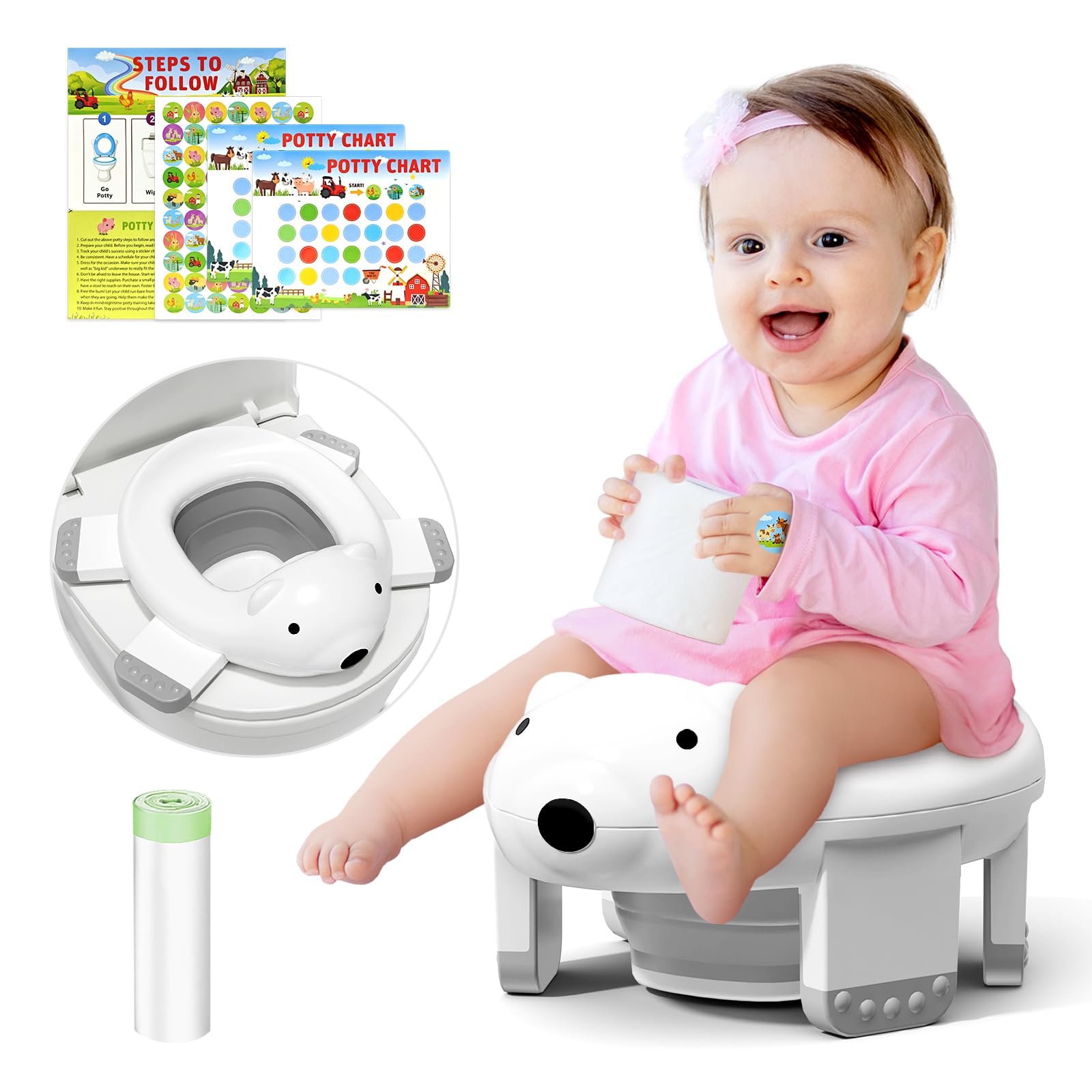 Bunwag Potty Training Toilet Set, 2-in-1 Toddler Potty, Complete with ...