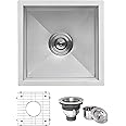 Ruvati 15 x 15 inch Undermount 16 Gauge Zero Raduis Bar Prep Square ...