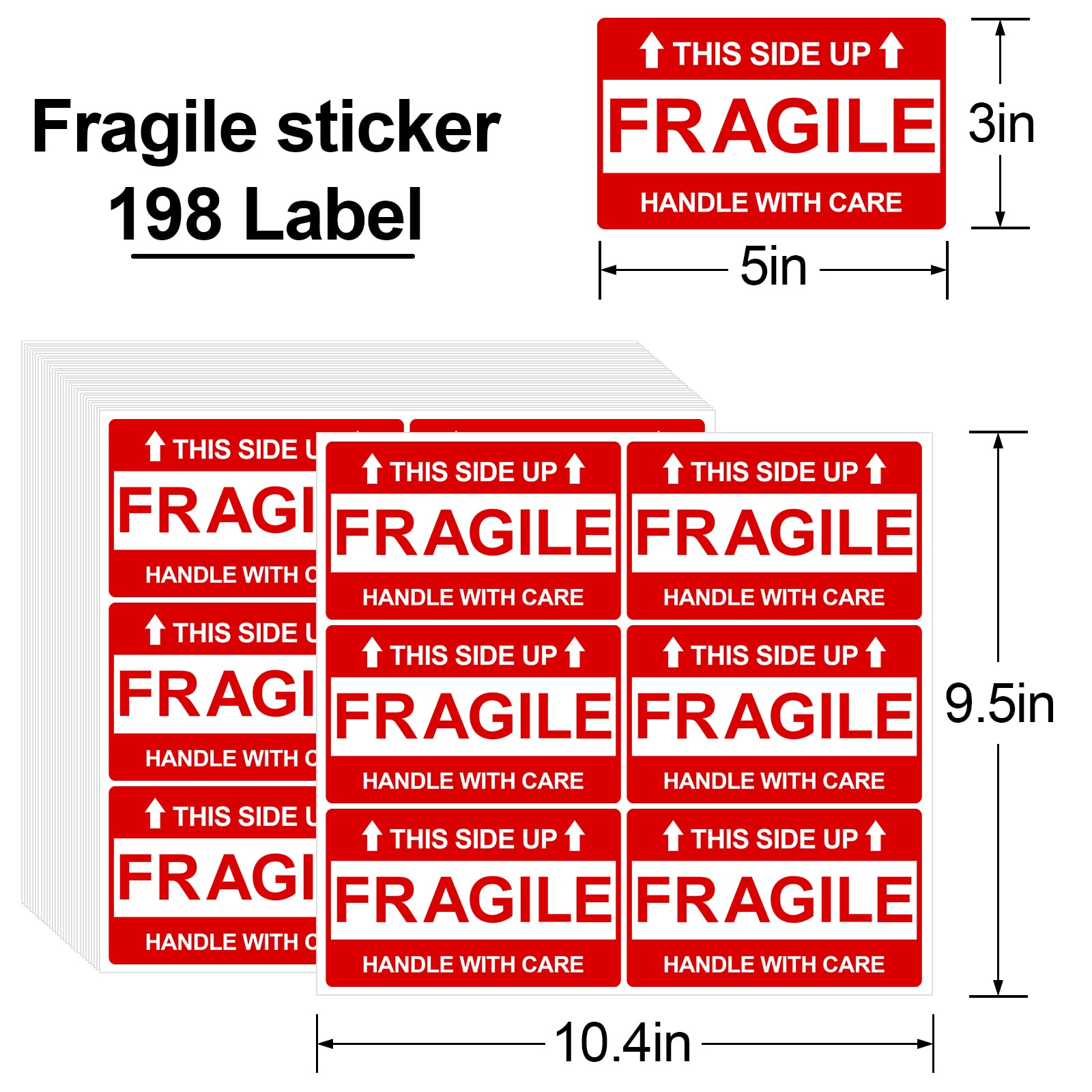 Mua 3x5 Inch Shipping Labels - 198 Pcs Strong Adhesive Handle with Care ...