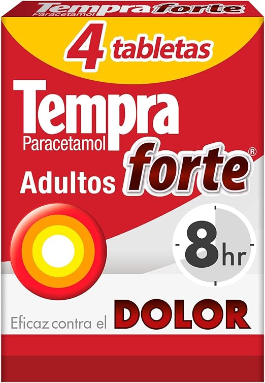 Tempra Forte 650 mg con Paracetamol Caja con 4 tabletas: Amazon.com.mx