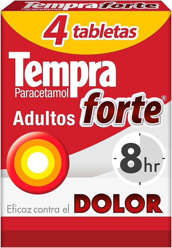 Tempra Forte 650 mg con Paracetamol Caja con 4 tabletas: Amazon.com.mx