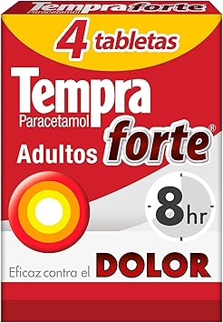 Tempra Forte 650 mg con Paracetamol Caja con 4 tabletas: Amazon.com.mx