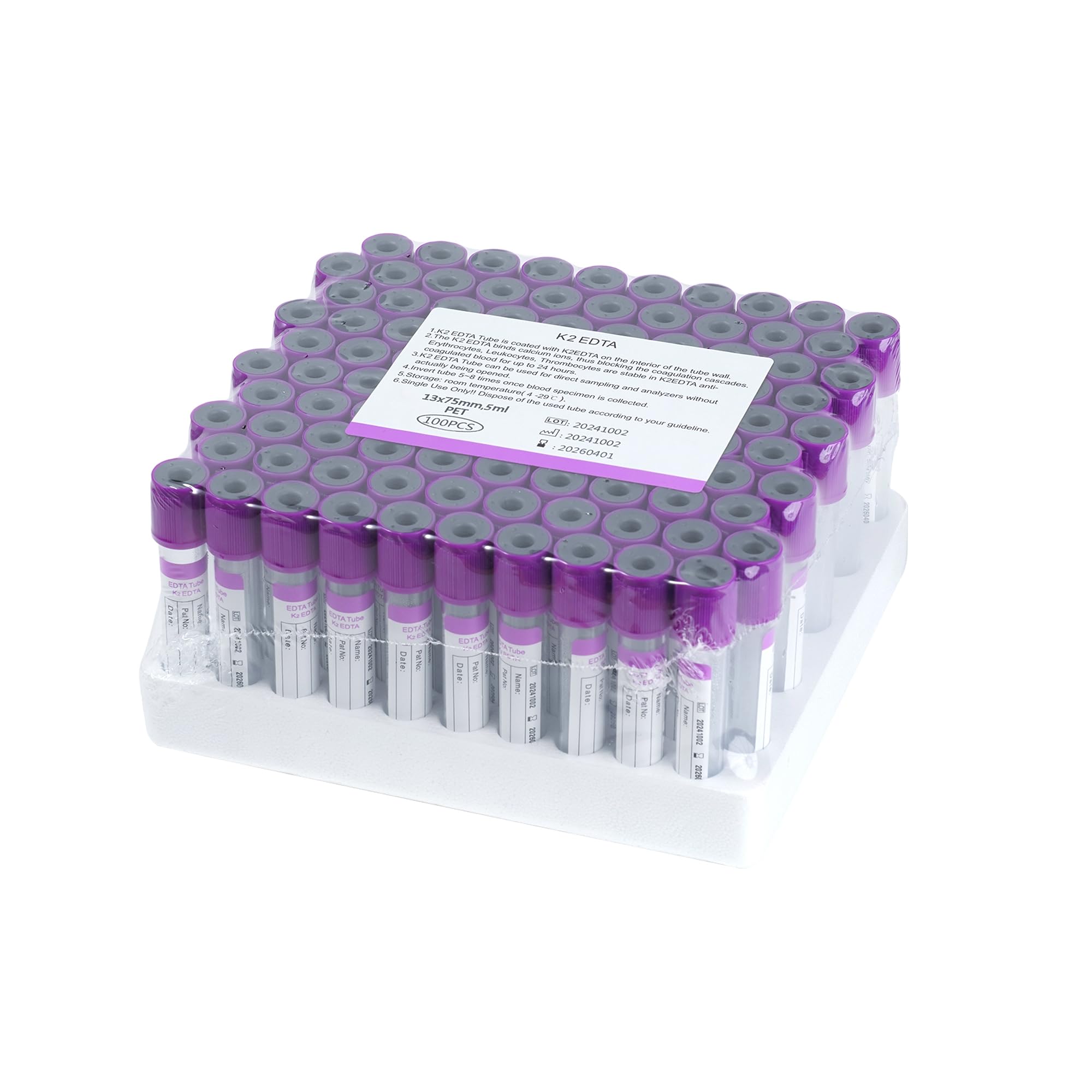 Vacutainer Blood Collection Tubes 5ml Lab Vacuum EDTA K2 Tube for Pet ...