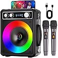 Amazon.com: VOSOCO Karaoke Machine, Portable Bluetooth Karaoke Speaker with 2 Wireless ...