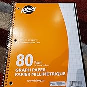 Hilroy 66368 1-Subject Coil Metric Graph Paper Notebook, 10-1/2x8-Inch ...