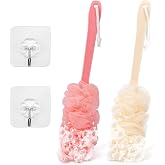 Amazon.com : 2Pack Back Scrubber for Shower Loofah with Long Handle ...