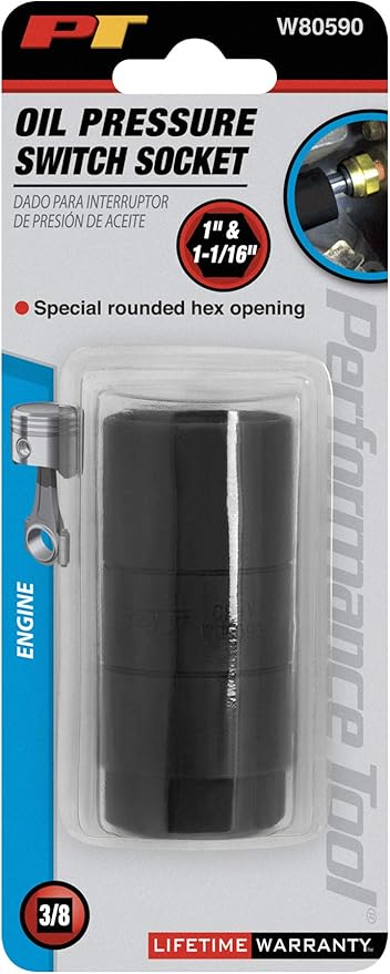Performance Tool W80590 Oil Pressure Switch Socket, 1-1/16", Oxygen ...
