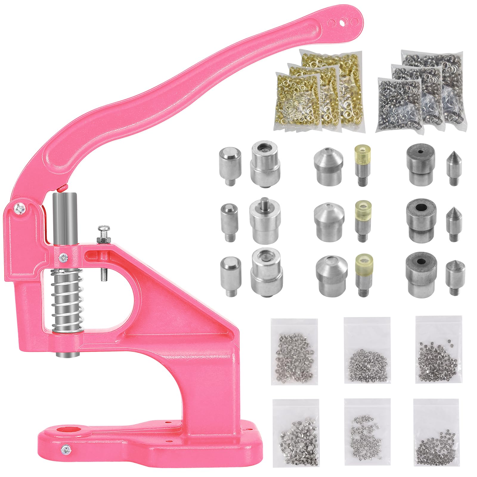 Hand Press Grommet Machine, Grommets Eyelet Tool Kit, Eyelet Punch Tool ...