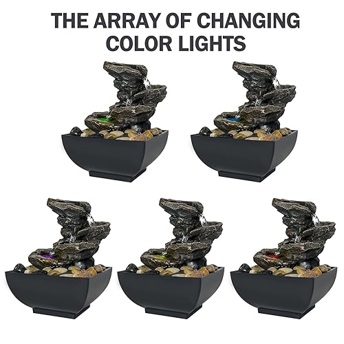 Indoor Waterfall Tabletop Fountain Waterfall Meditation Function With ...