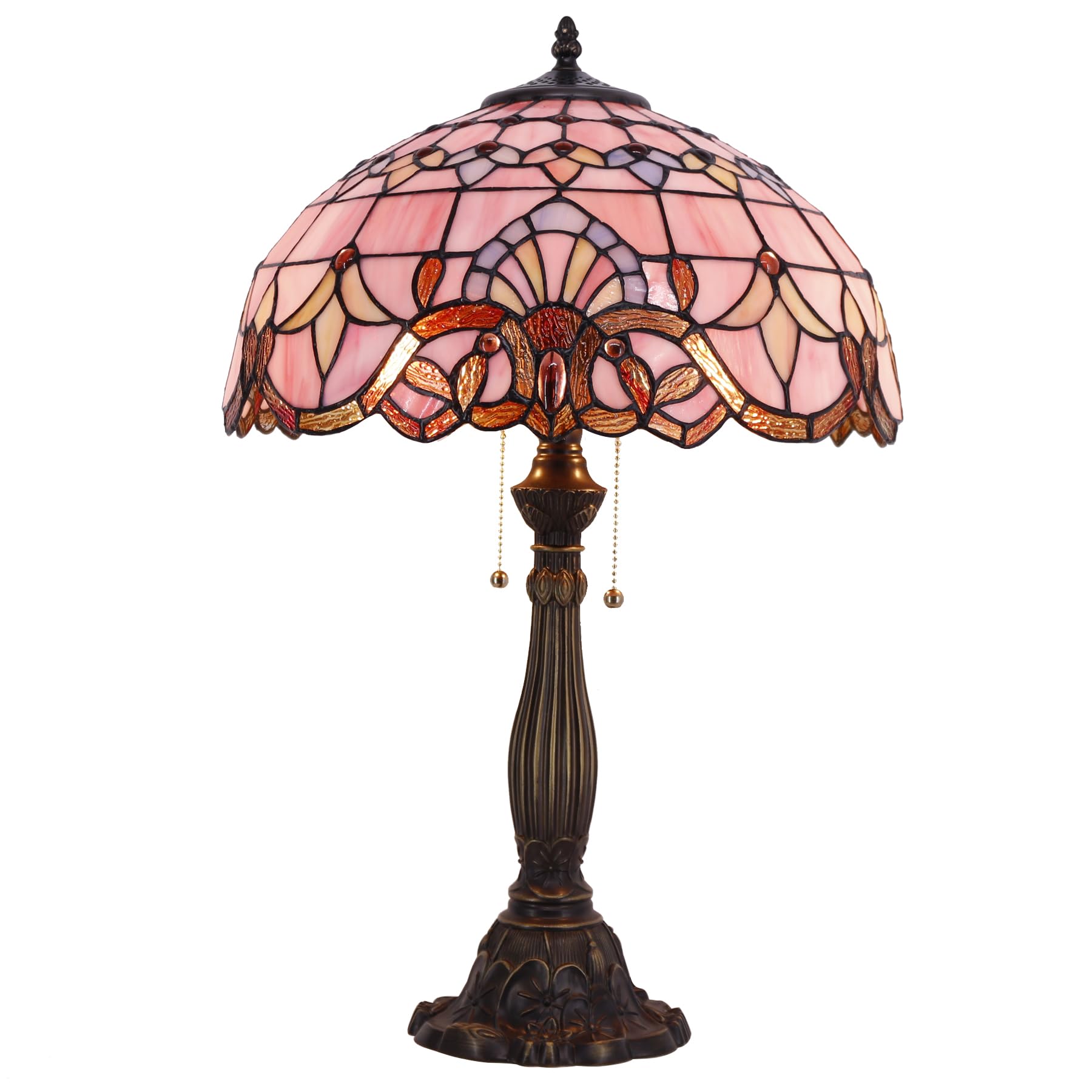 Mua WERFACTORY Tiffany Lamp Pink Stained Glass Baroque Bedside Table ...
