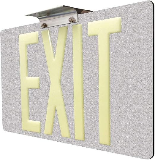 Glow-in-The-Dark Exit Sign Silver - UL924 Listed - Double-Sided ...