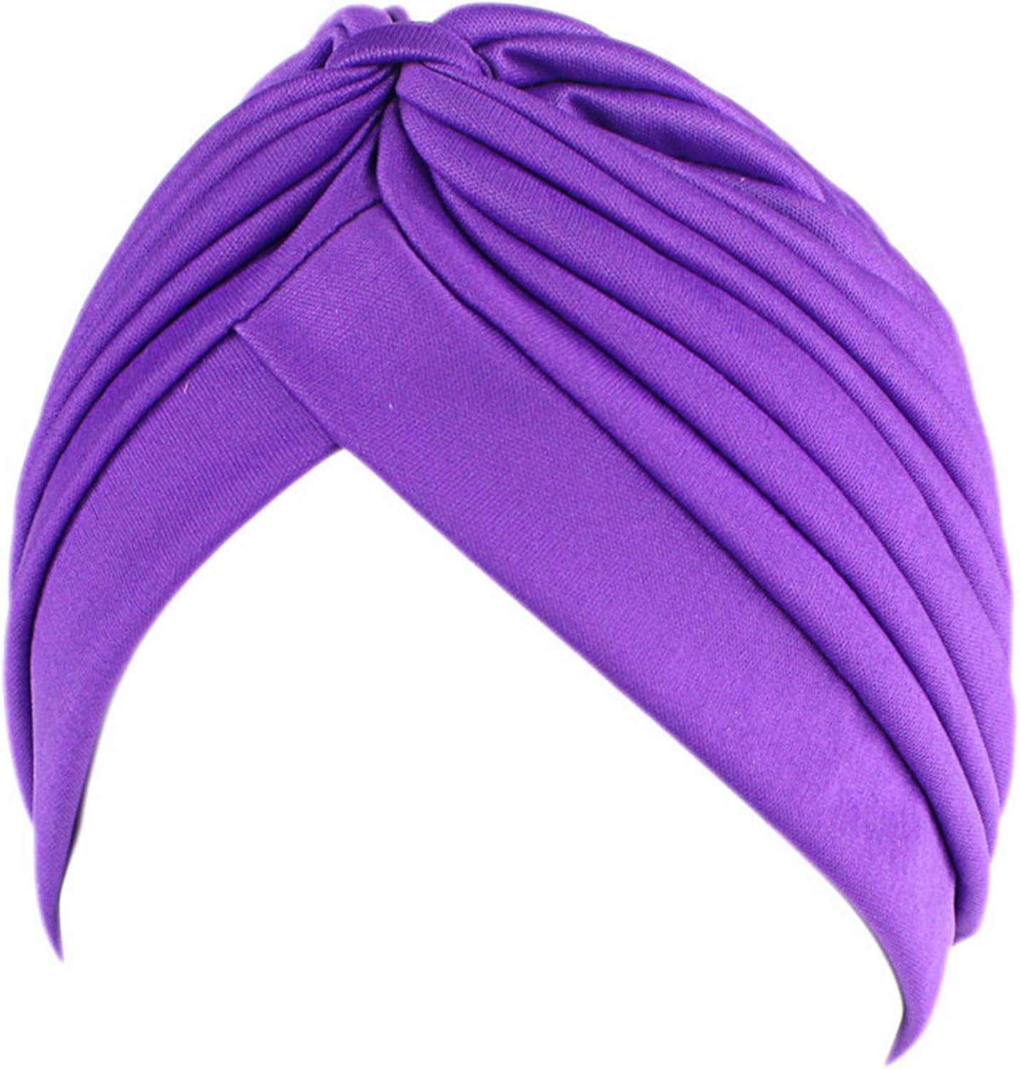 Turban PURPLE Twist pleated Hair Wrap stretch turban Women's Head Wrap ...