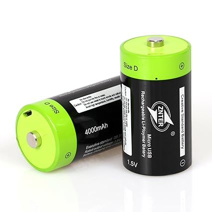 Amazon.com: 2 Pack 4000mAh D Cell Battery (LR20) Micro USB Rechargeable ...
