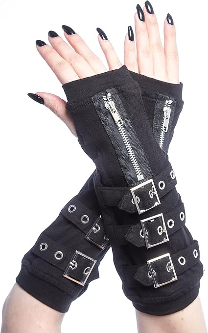 Poizen Industries Omega Buckles Zippers Gothic Punk Arm Warmers AAW ...