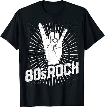 Amazon.com: 80s Rock Tshirt Costume Clothes Music Band Party Halloween ...