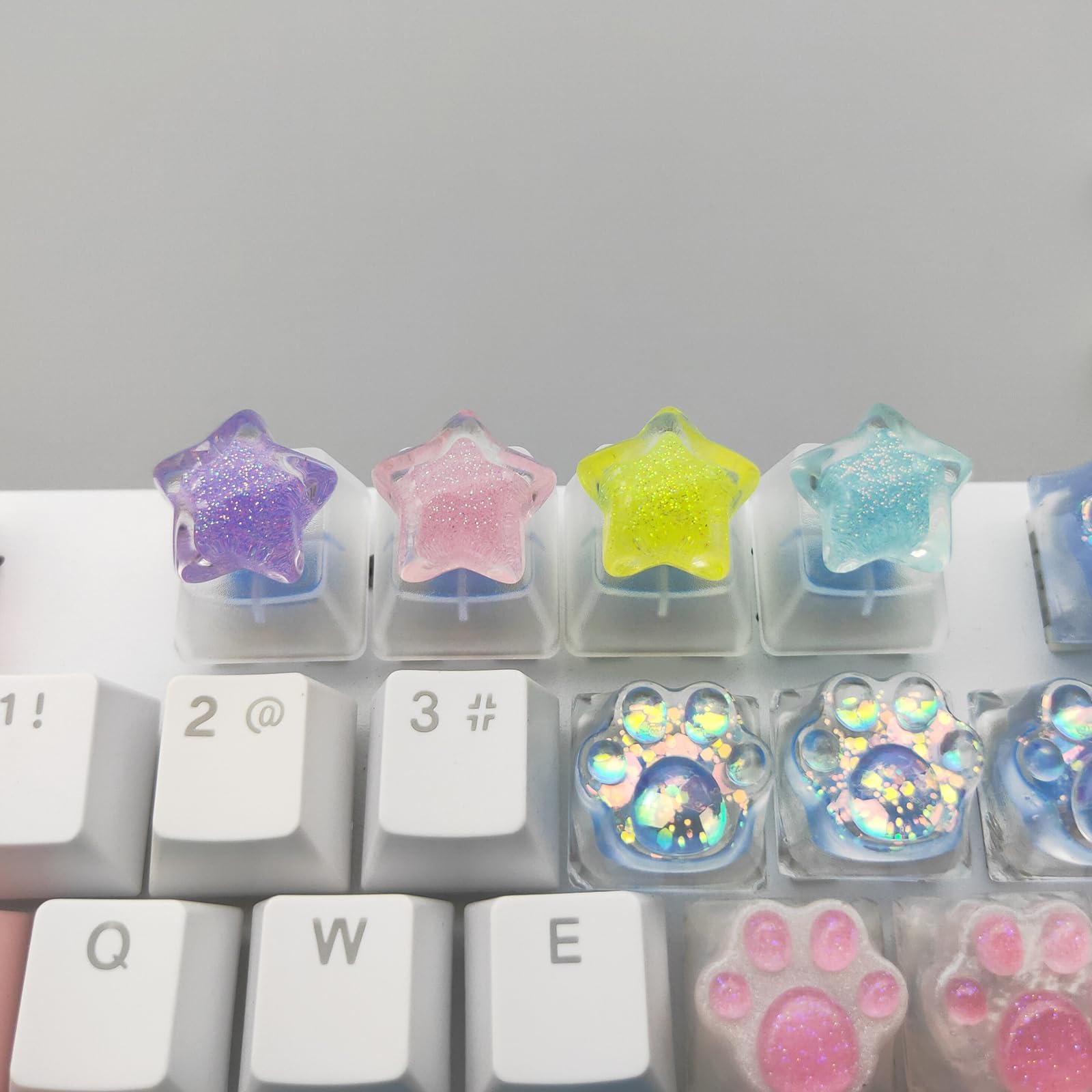 Mua Elacgap 4 Keys Cute Colorful Star keycaps, Custom 3D Backlit Keycap ...