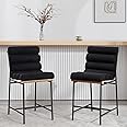 Amazon.com: QUINJAY Modern Black Linen Counter Stools Set of 2, 25 ...