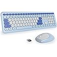 Amazon.com: surmen Blue Keyboard and Mouse Wireless, Cute Wireless ...