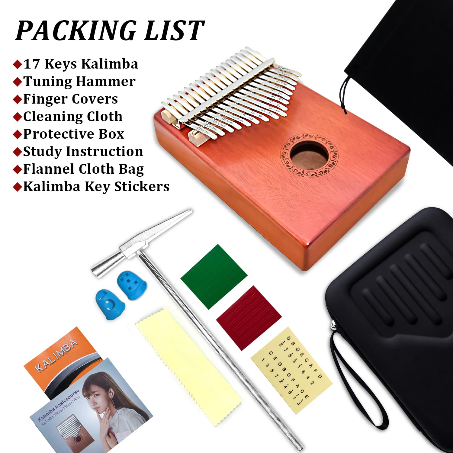 Mua Kalimba 17 Keys Thumb Piano with Hard Case,Study Instruction and ...