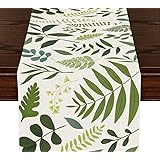 Amazon.com: Boho Palm Leaves Table Runner, Kitchen Dining Table Decor, Watercolor Tropical ...