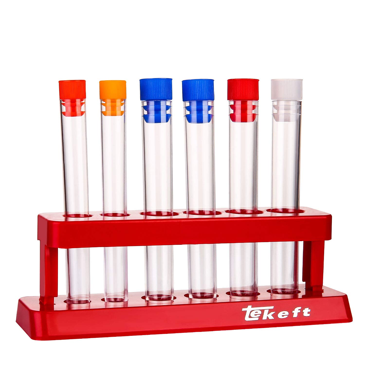 Mua Set of 6 Assorted Color Plastic Test Tube Set with Caps and Rack ...