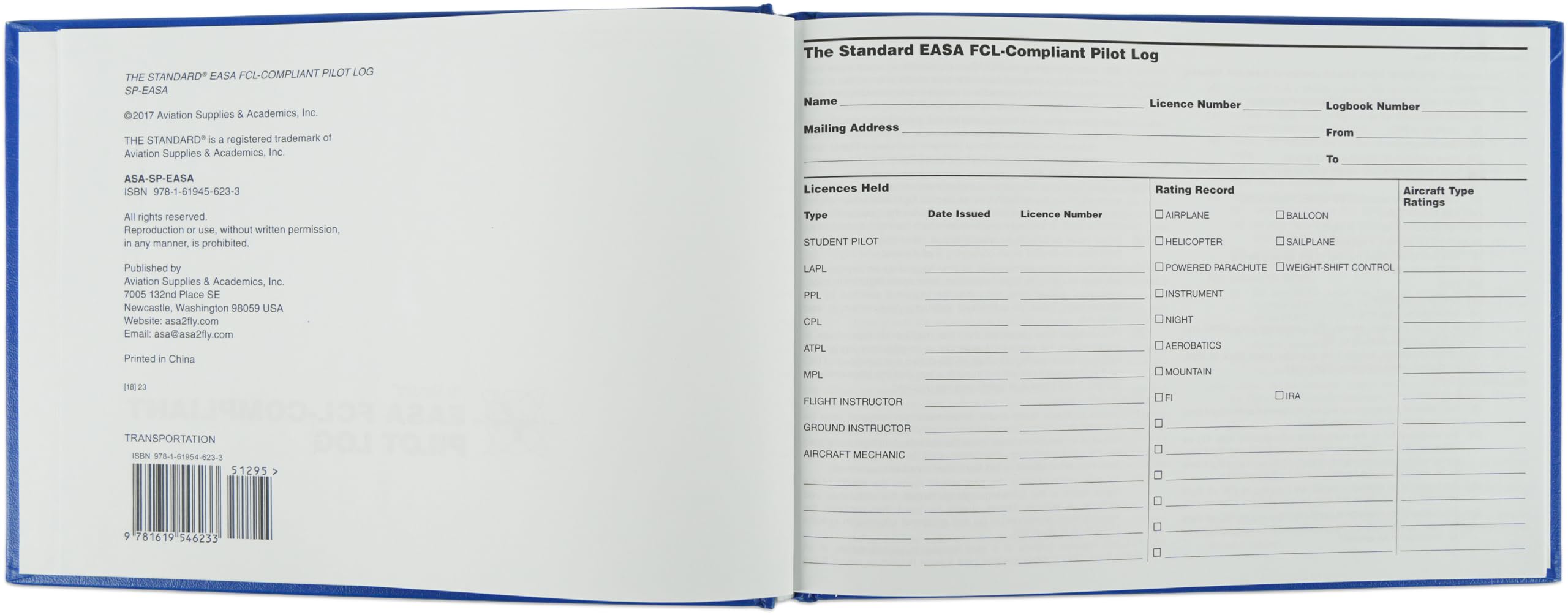 Mua The Standard EASA FCL-Compliant Pilot Log: ASA-SP-EASA (The ...