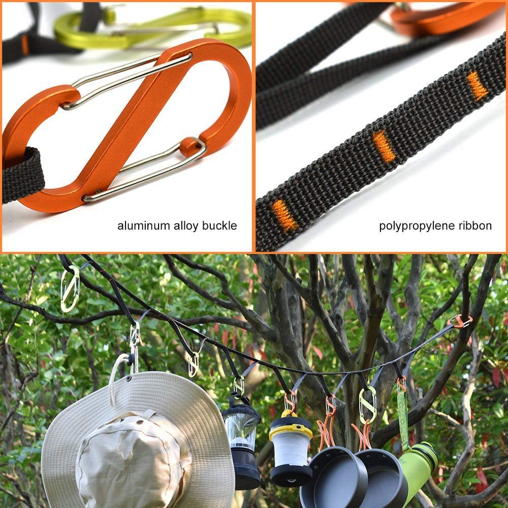 EILIKS Camping Lanyard with Hook, Camping Rope Tent Cord Camping ...