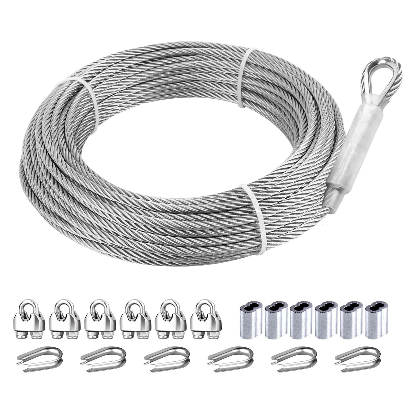 hannger 3/16 Stainless Steel Cable, 100ft Wire Rope, 7X 19 Strands ...
