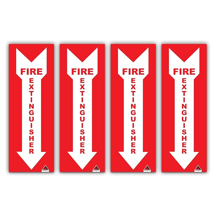 Buy Premium Fire Extinguisher Sign Arrow Stickers (4 Pack) - Permanent ...