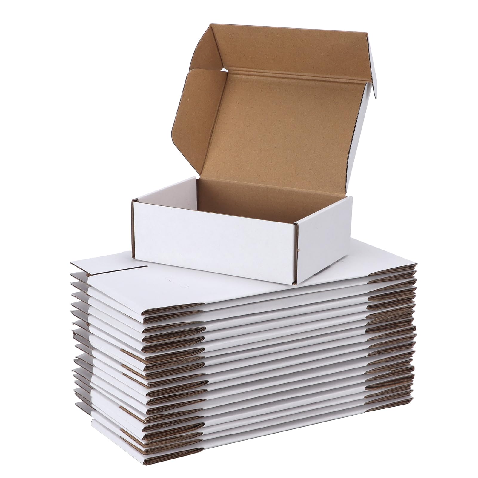 PHAREGE 6x4x2 inch Shipping Boxes Bulk 25 Pack White, Tab Lock Tuck Top ...