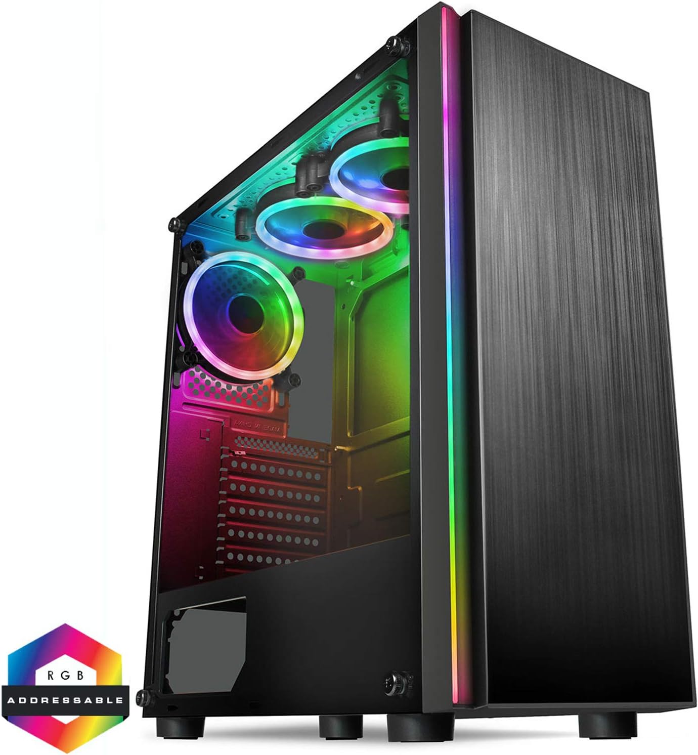 CiT Celsius ARGB PC Gaming Case, ATX, 3 x 120mm ARGB Fans Included ...