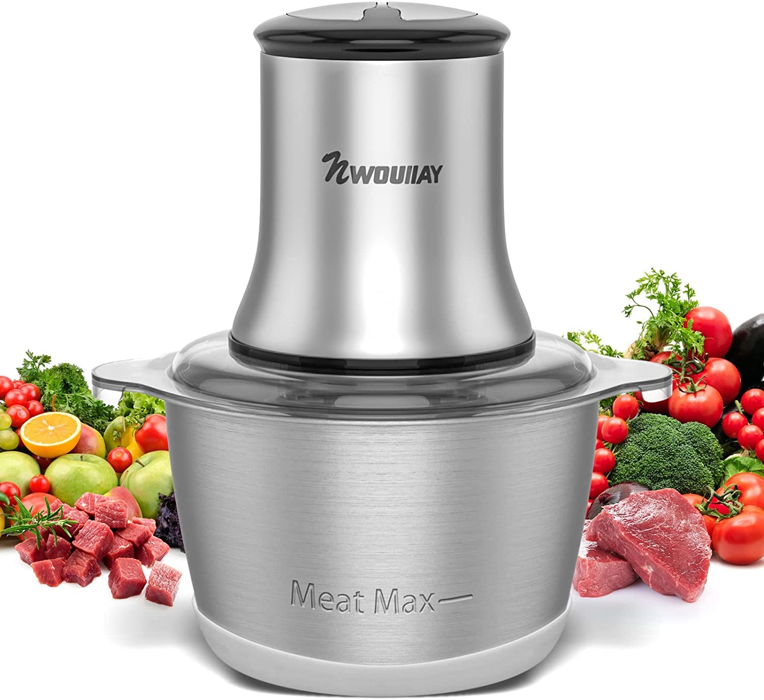 Mua NWOUIIAY Universal Electric Chopper with 2 L Stainless Steel Bowl ...
