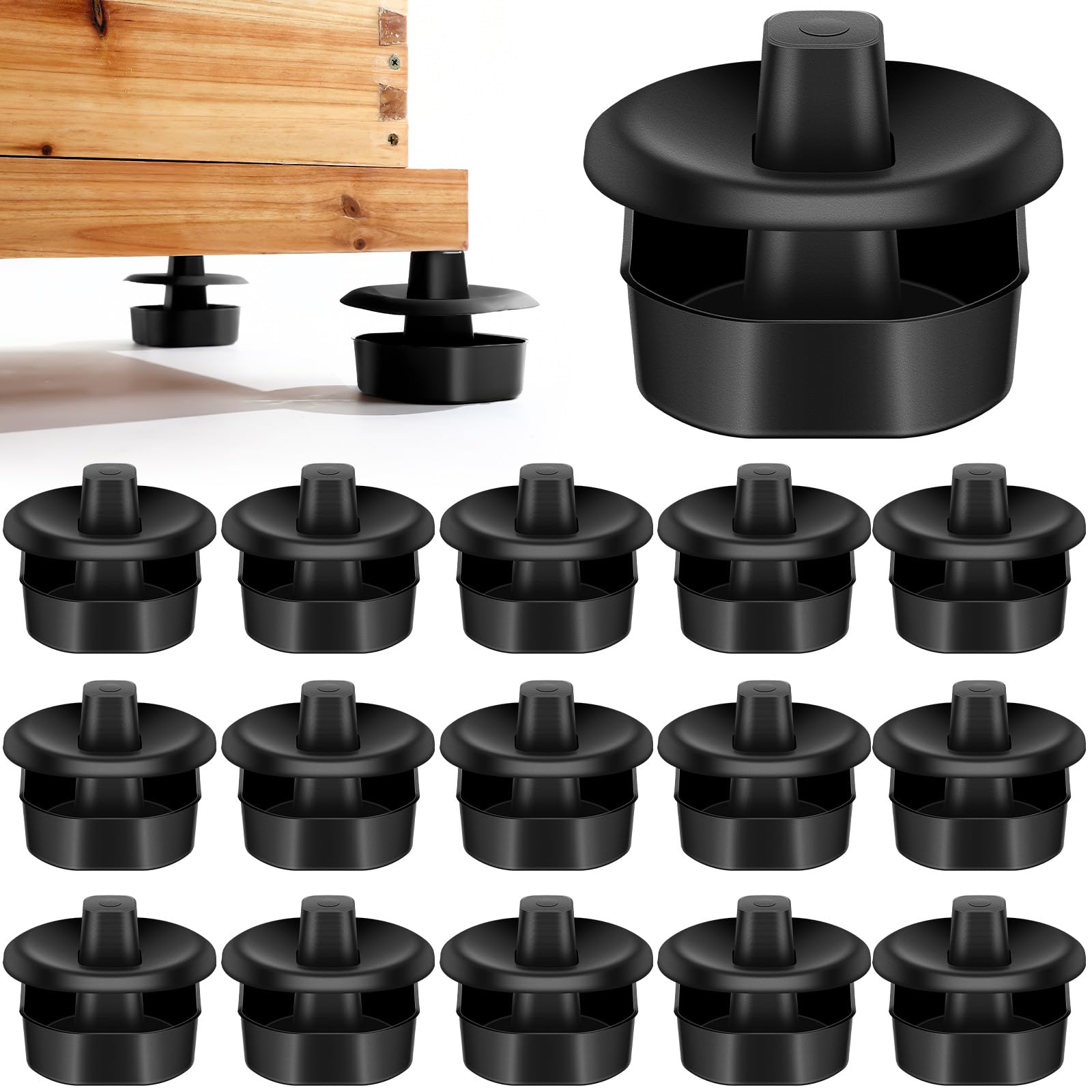 Colingmill 4 Sets 16 Pcs Beehive Stands Beehive Base Black Plastic ...