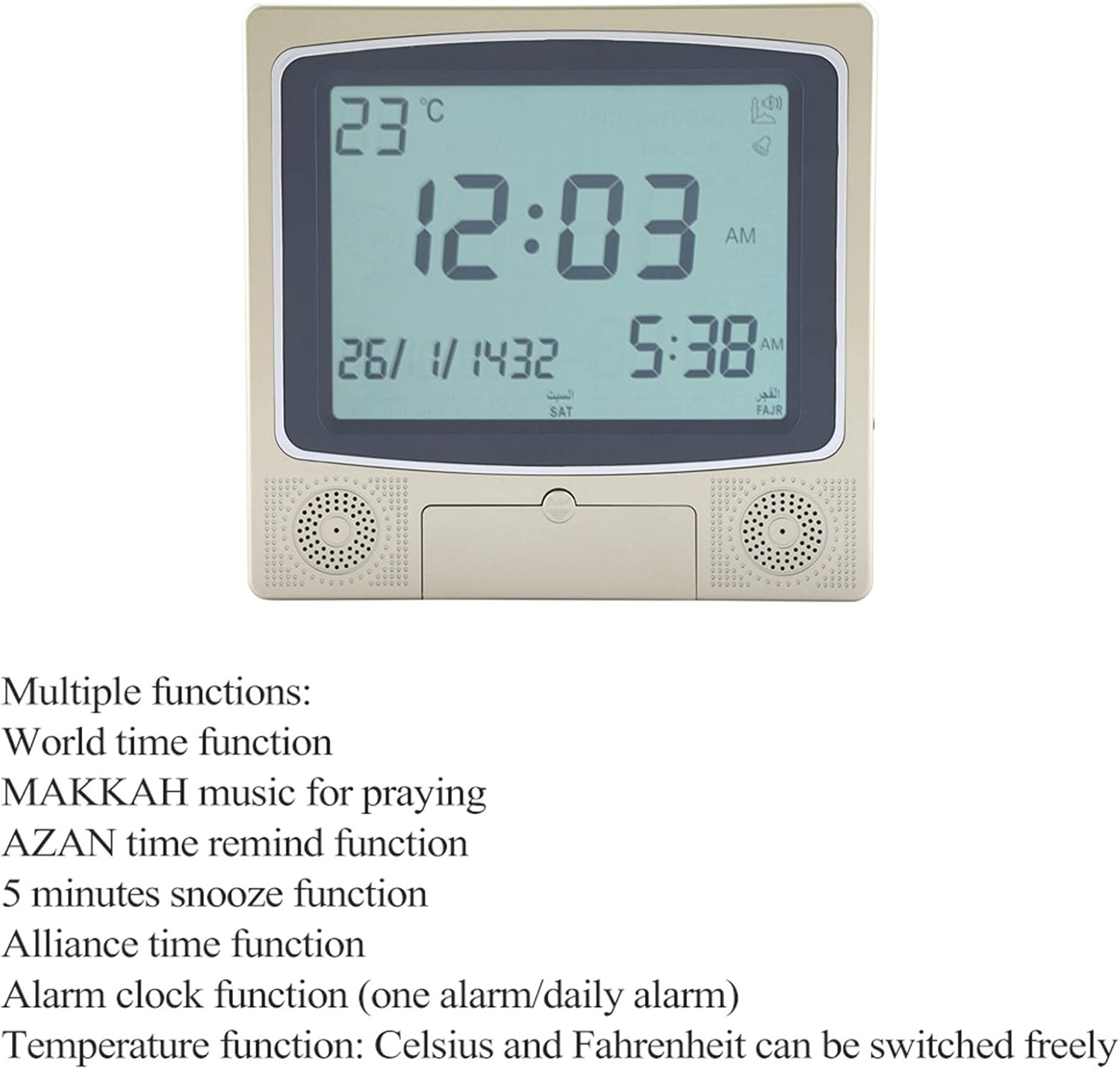 Islamic Azan Alarm Clock Automatic Muslim Mosque Digital Prayer Time ...