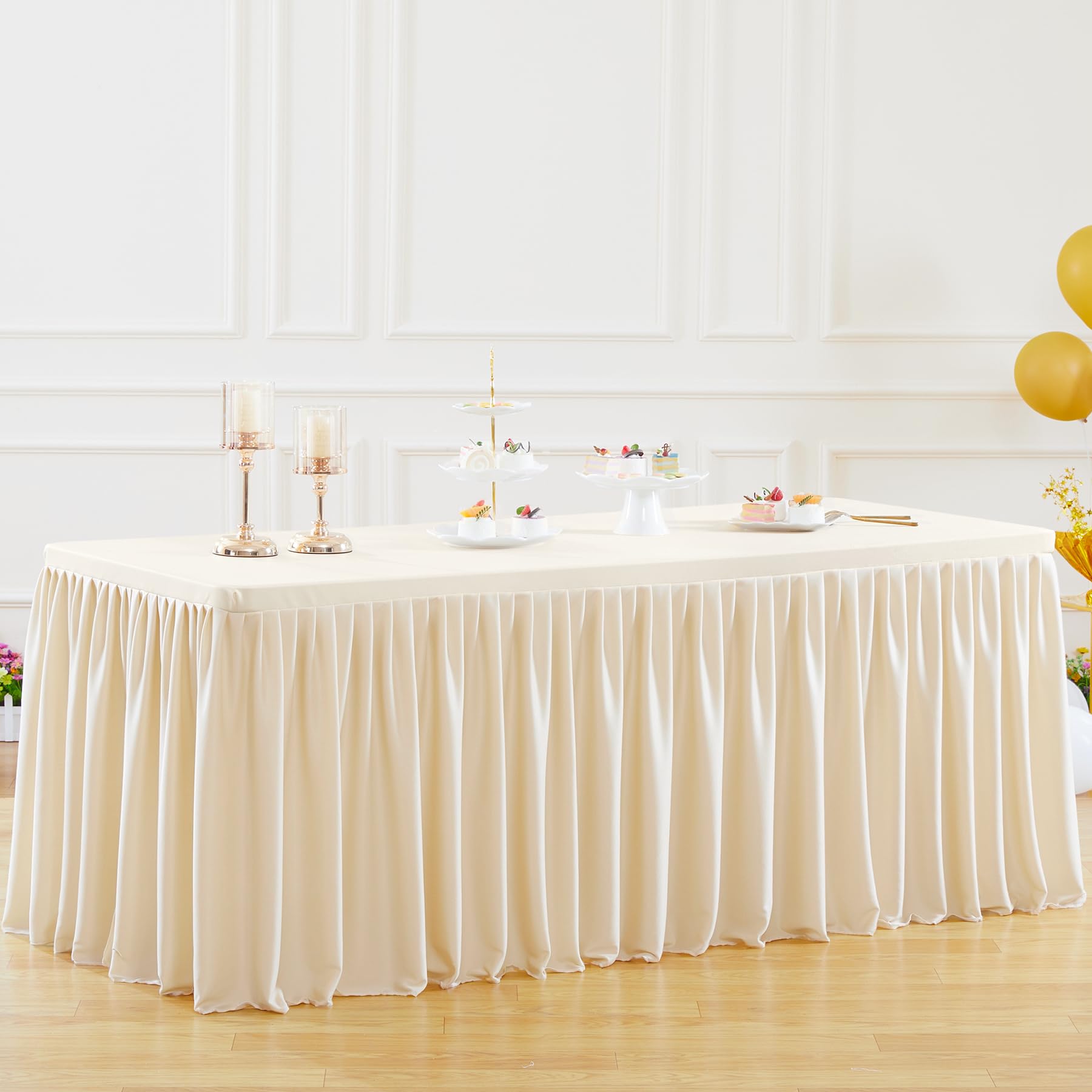Ivory Polyester Table Clothes for 6 Foot Rectangle Tables, Wrinkle Free ...