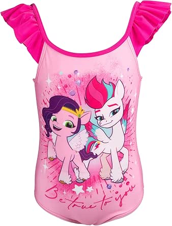Amazon.com: My Little Pony Little Girls Ruffle One-Piece Bathing Suit ...