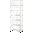 Amazon.com: PUSDON Stackable Metal Storage Carts, Dual Use Shelf for ...