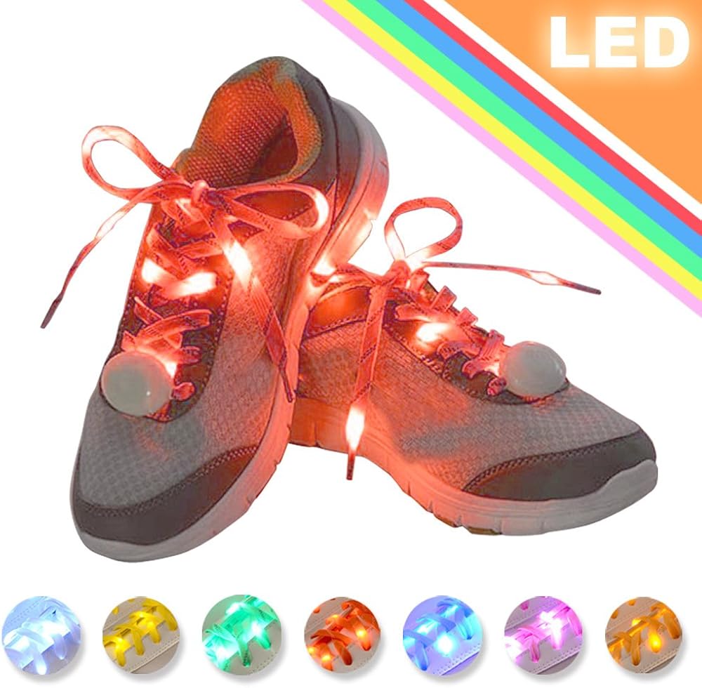 1 Pair Light up LED Luminous Shoelaces Flash Party Skating Glowing Shoe ...
