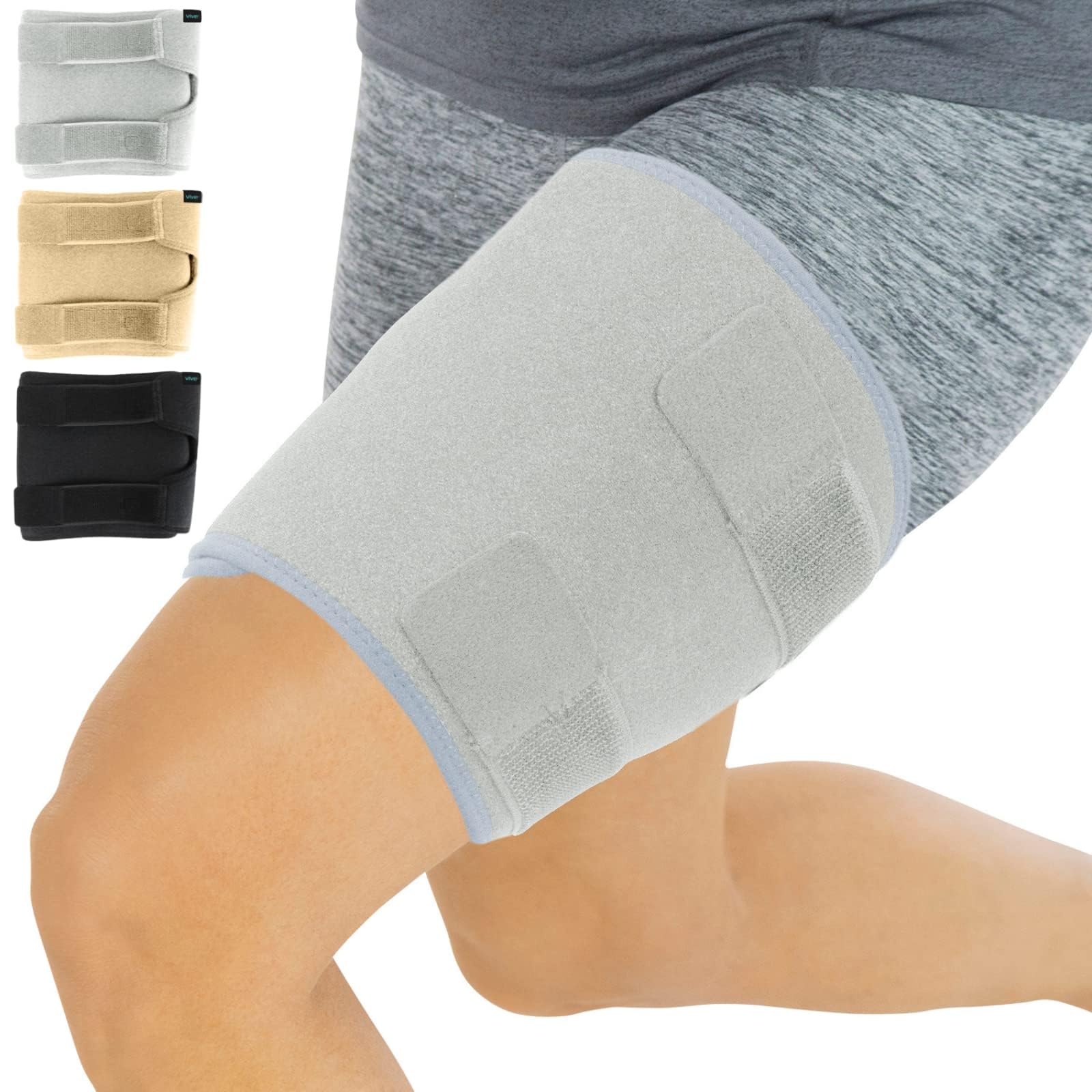 Mua Vive Thigh Brace - Hamstring Quad Wrap - Adjustable Compression Sleeve Support for Pulled ...