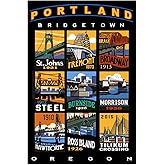 Amazon.com: Art of Place Portland Bridgetown Giclee Art Print Poster ...