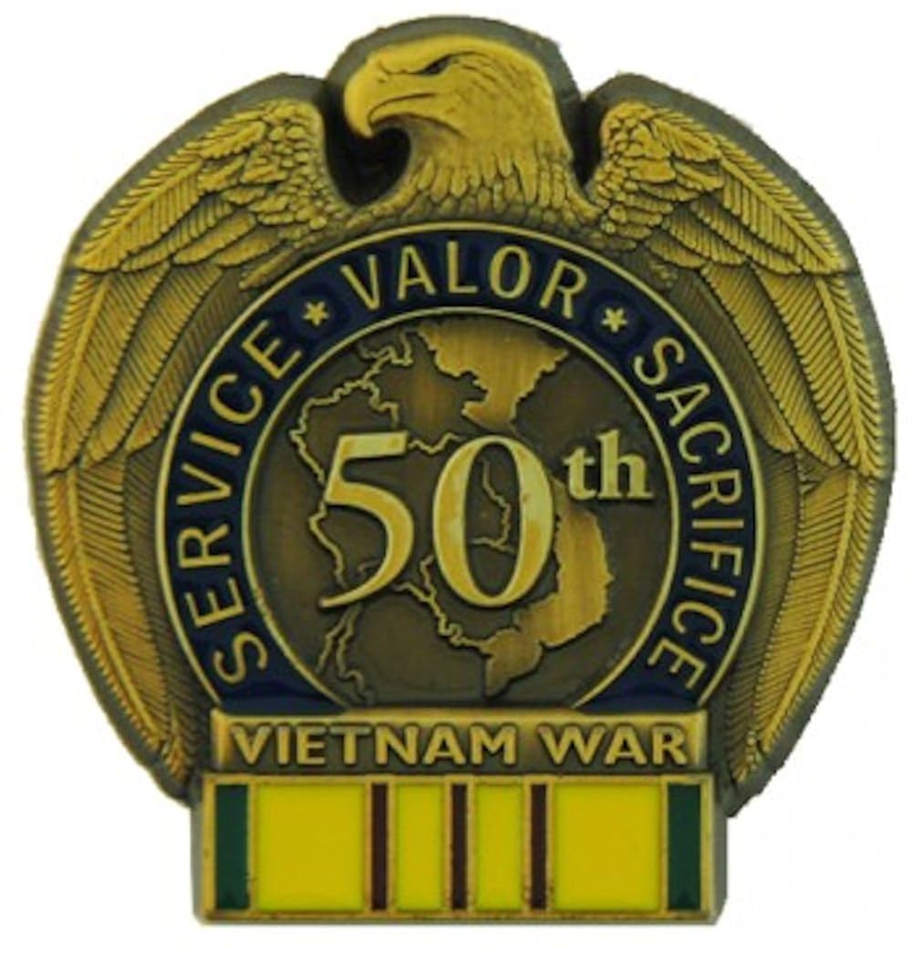 Amazon.com: 50th Anniversary Vietnam War Pin with Vietnam Service ...