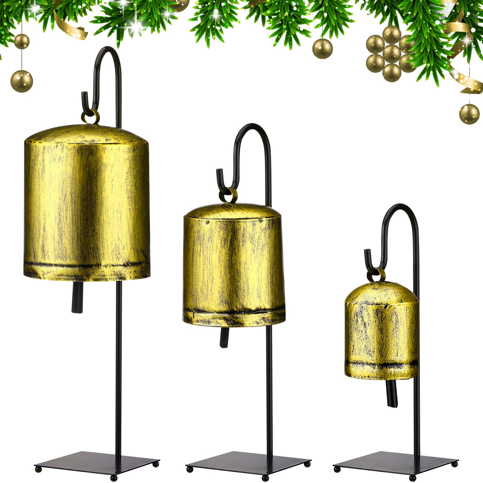MorningRo Valentines Vintage Rustic Cow Bells with Stands Giant Hanging ...