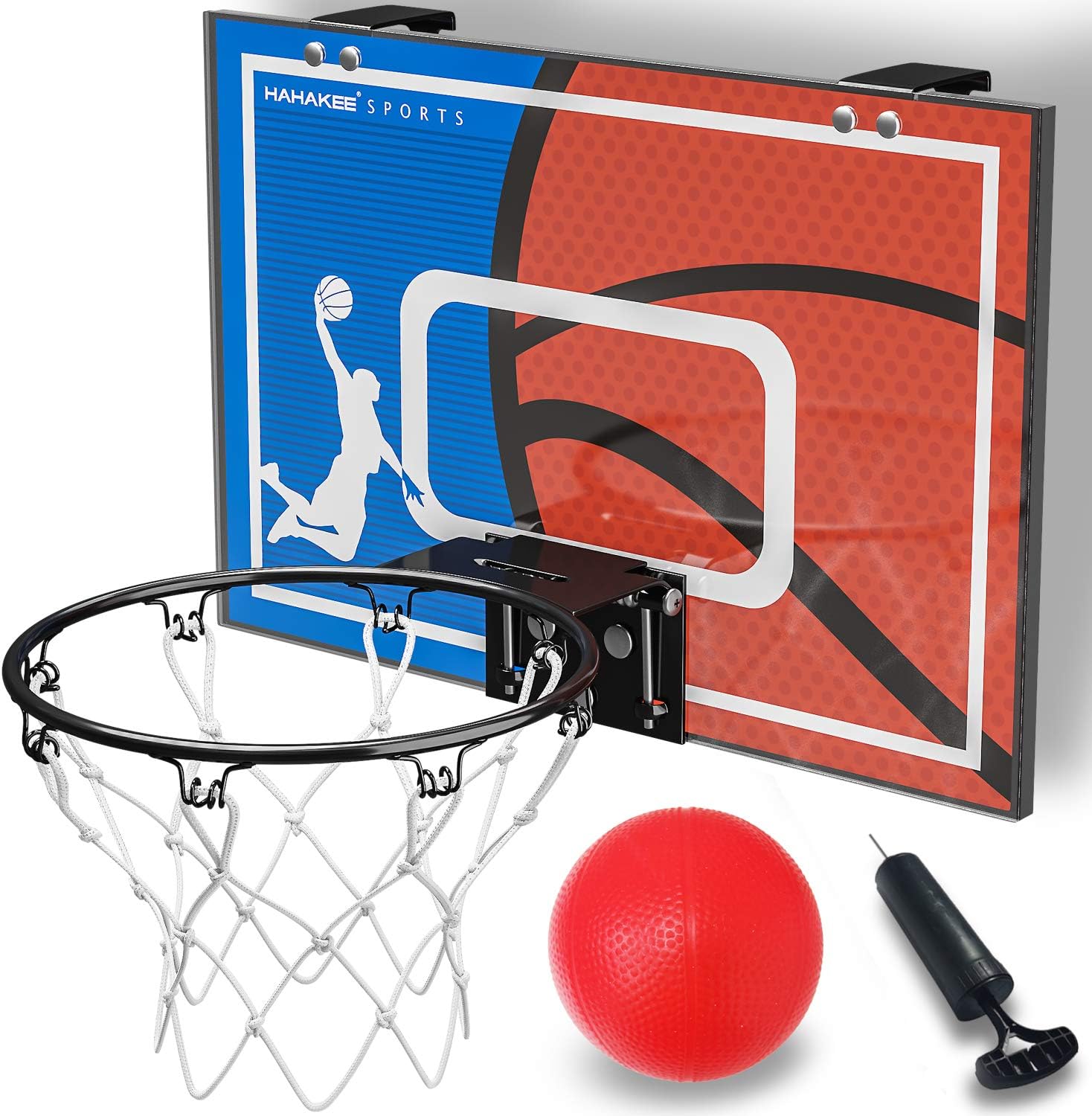 HAHAKEE Door/Wall Mounted Indoor Mini Basketball Hoop Set with ...