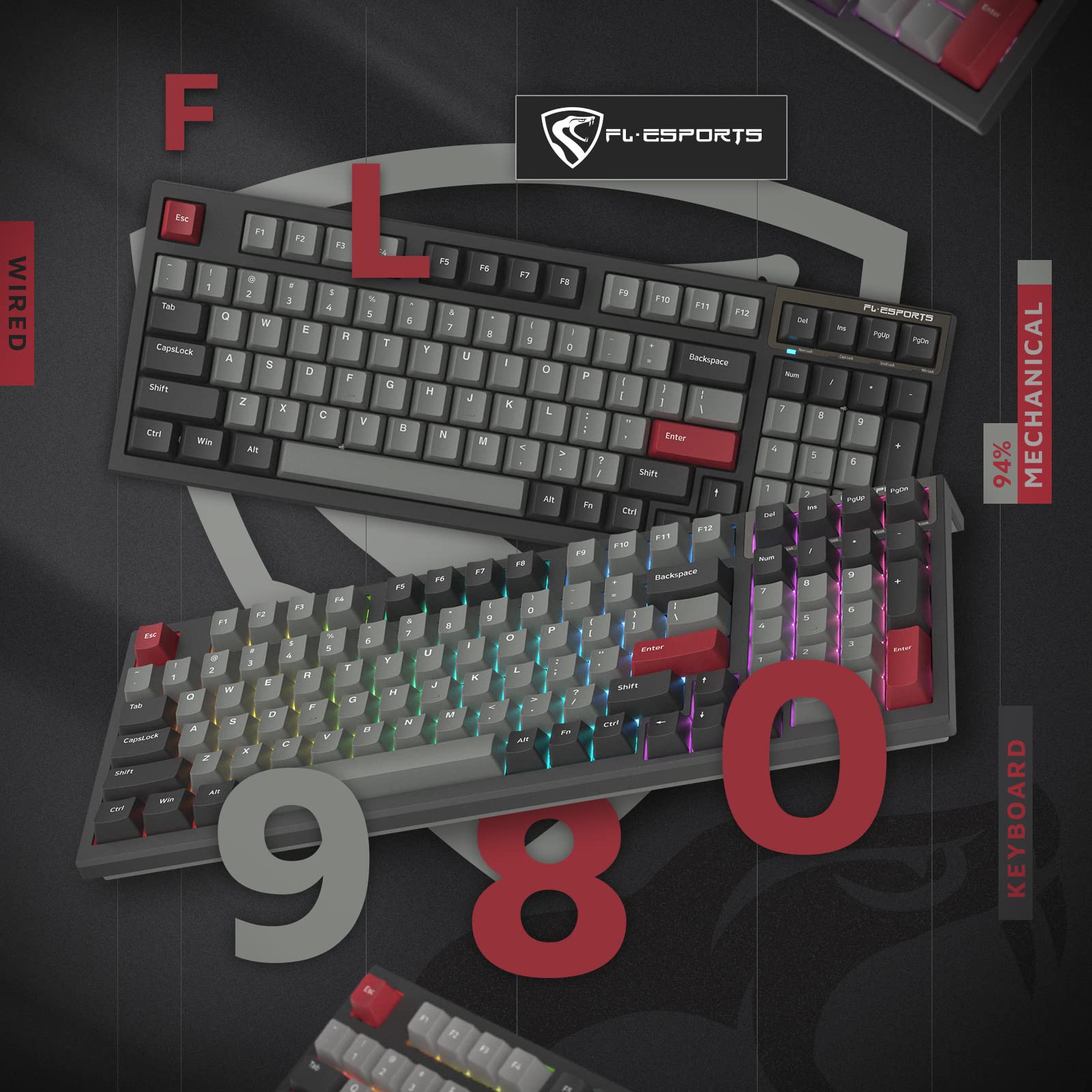 Mua FL ESPORTS FL980 96% 1800 Layout Wired Mechanical Keyboard with ...