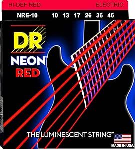 Amazon.com: DR Strings Hi-Def NEON Red Coated Medium (10-46) Electric ...
