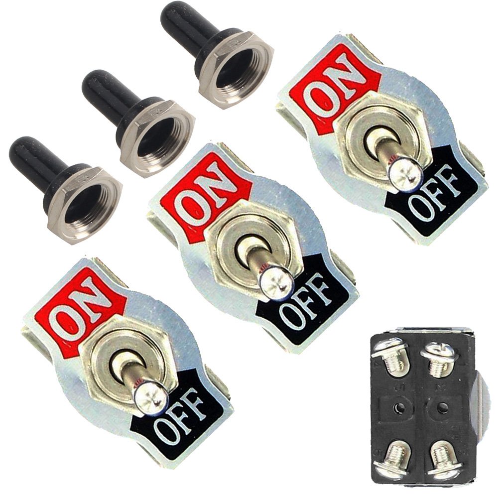 Etopars 3 X Heavy Duty 20A 125V 15A 250V DPST 4 Terminal Pin ON/OFF ...