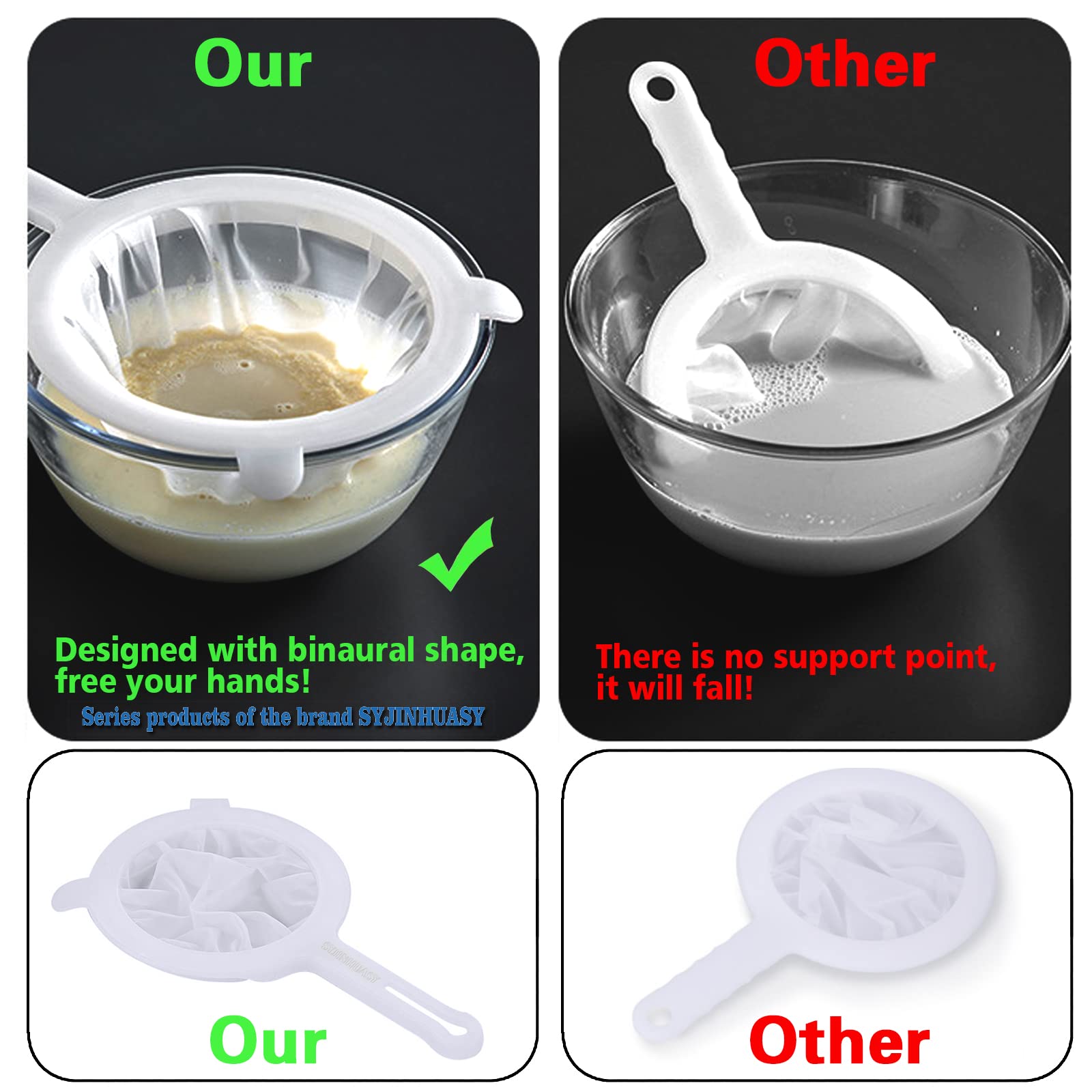 Mua Kitchen Ultra-Fine Nylon Mesh Strainer Food Yogurt Mesh Sieve ...