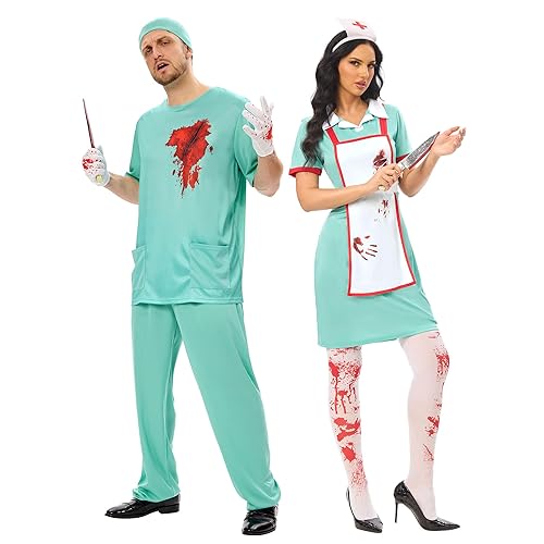 Funnlot Couples Halloween Costumes - Halloween Bloody Doctor Adult ...
