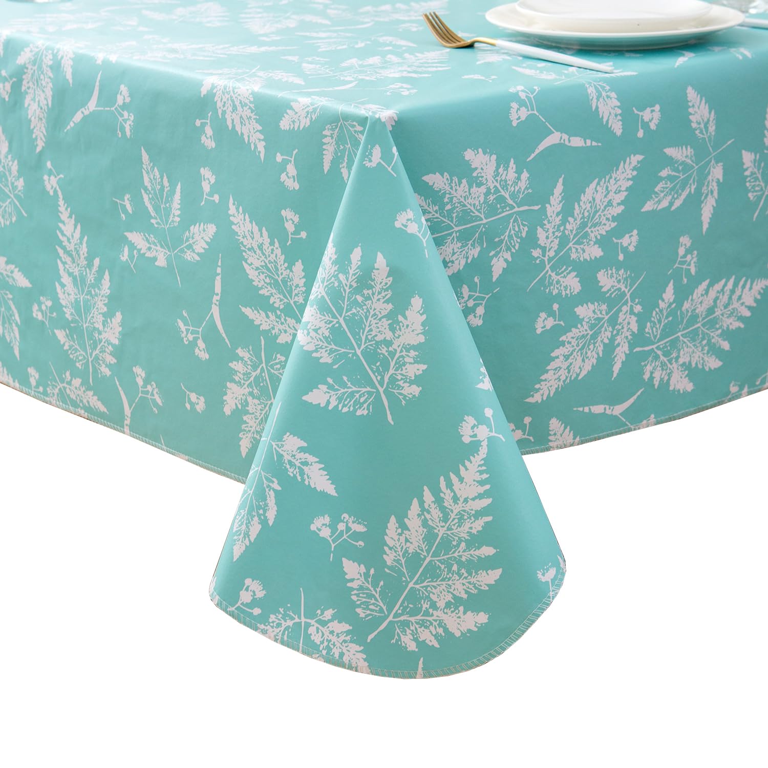 Pioggia Vinyl Tablecloth with Flannel Backed Waterproof Oil-Proof PVC ...